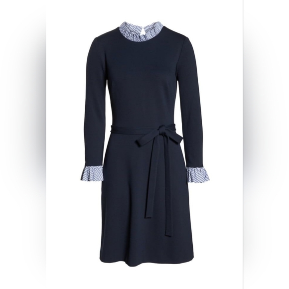 1901 | Dresses | The 91 Built In Stripe Collar Shirt Dresselegant Navy ...